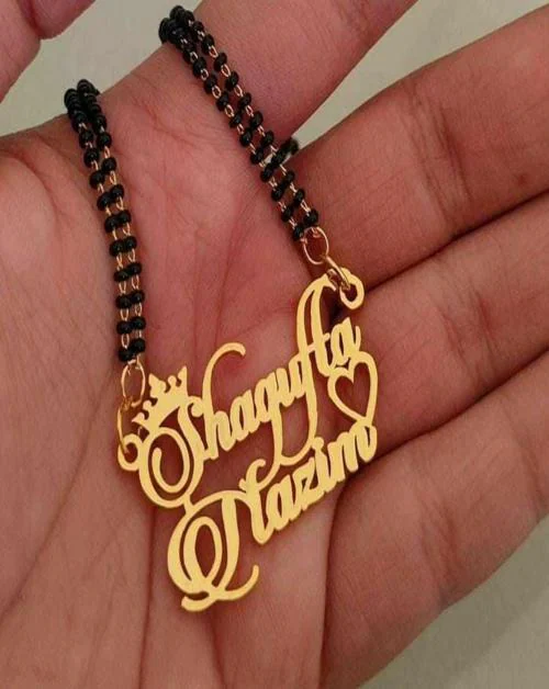 Buy HELICX Women Couple Name Mangalsutra Gold plated Mangalsutra Name ...