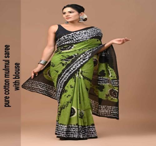 Buy TARUNYA TEXTILE Cotton saree with same blouse and same colour-ASR90 ...