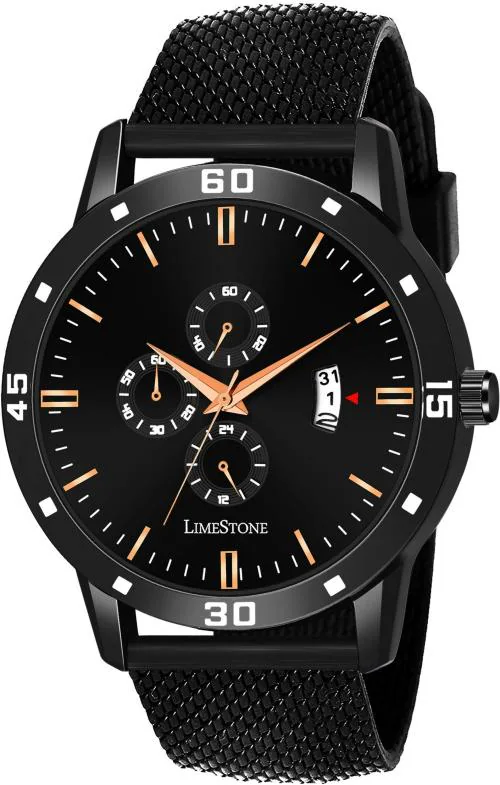 Buy LIMESTONE Analog Black Dial Black Strap Watch For Men (LS2957 ...