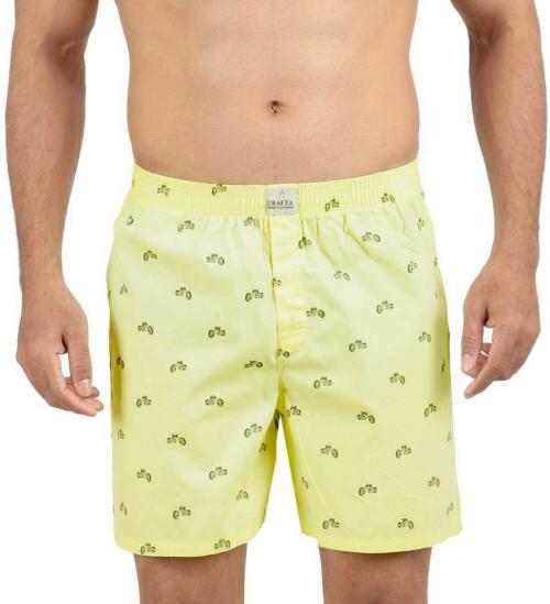 Buy SUPERSQUAD Men Yellow Printed 100% Cotton Single Boxers Online at ...