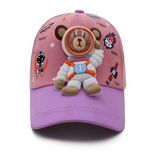 Buy GOODGUDI Synthetic Kids Teddy Caps 2-8 Year Size Pink color Online ...
