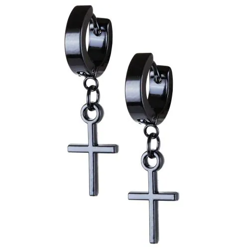 Buy Kanak Jewels Valentine Platinum Black Multy design Plug Hoop Studs ...