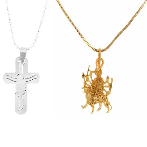 Buy Maalgodam Stainless Steel Locket, "Gesius Christ" Locket & "Maa ...