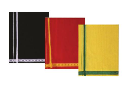 Buy TAVASU Pentex Swamy 02m Colored Cotton Dhoti -Pack of 03 Dhotis of ...