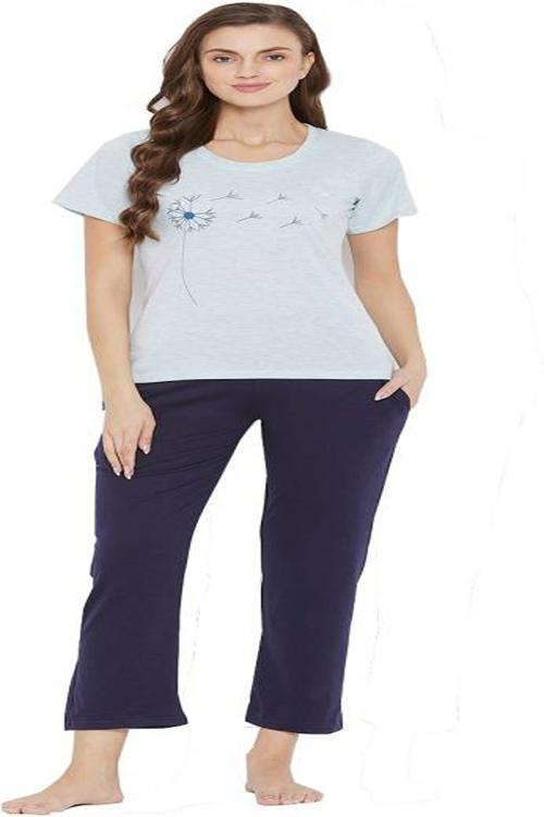 Buy Women Top & Pyjama Set White Printed Online at Best Prices in India ...