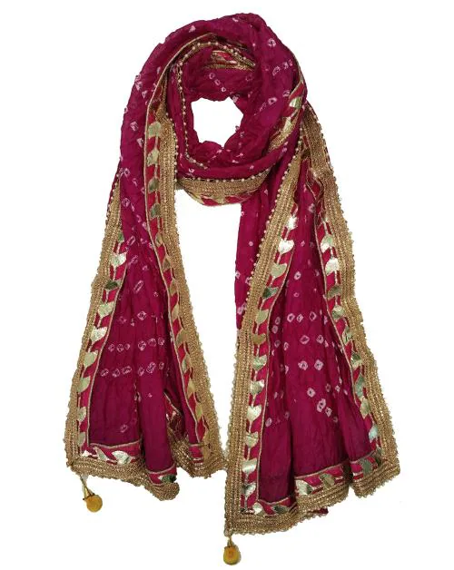 Buy DESI BUTIK Women's Silk Jaipuri Rajasthani Bandhani Bandhej Heavy ...