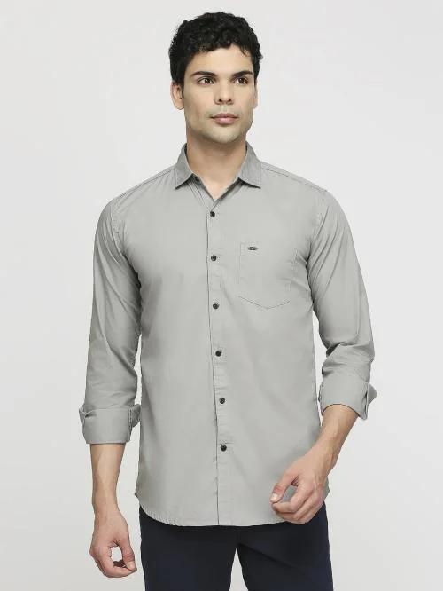 Buy GRAND STITCH Plain Cotton Full Sleeve Shirt For Mens,(PP-F-5_M_Grey ) Online at Best Prices ...