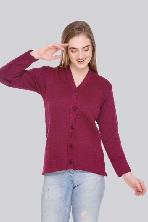 Buy Curious Fashion Women Purple Solid Acrylic Blend Sweater Online at ...