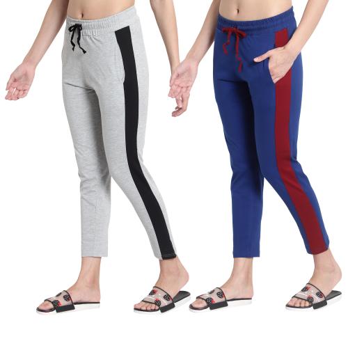 Buy Diaz Women Regular Fit Cotton Plain Comfortable Track Pant (Pack of ...