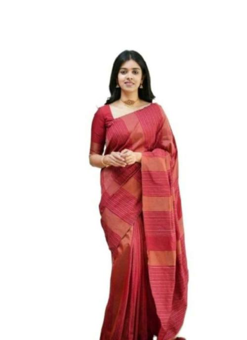 Buy WELCRON CREATION Banarasi Soft Silk Saree with Jacquard Work ...