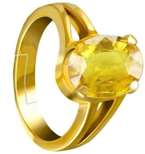 Buy Chopra Gems & Jewellery Gold Plated Brass Sapphire Pukhraj Stone ...