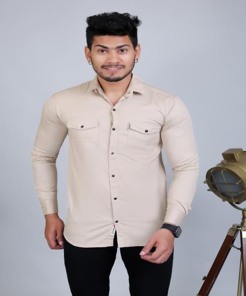 Buy PODGE Men Slim Fit Solid Spread Collar Casual Mouse Shirt Online at ...