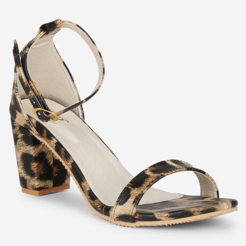 Buy Misto Women Brown Leopard Print Block Heels Online at Best Prices ...