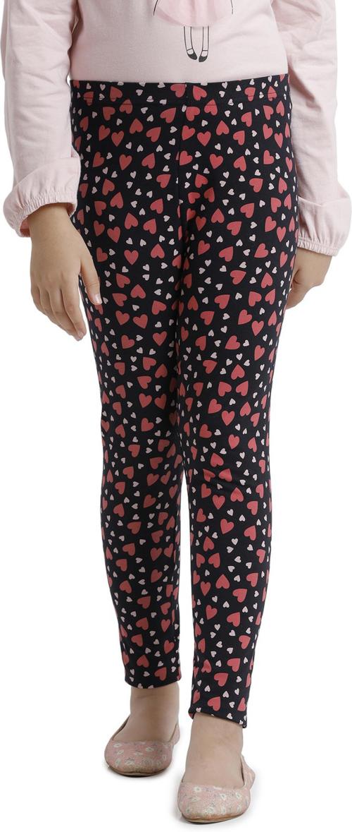 Buy De Moza Girls Black Printed Cotton Blend Legging (8-9 Years) Online ...