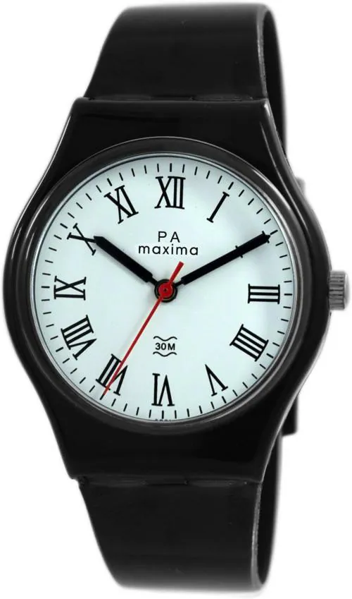Buy Maxima Analog White Dial Black Strap Watch For Women (02001PPGW ...