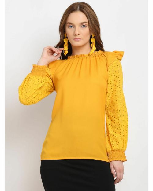 Buy La Zoire Solid Schfilli Victorian Top Online at Best Prices in ...