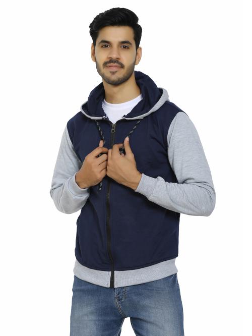 Buy Lambency Multicolor Cotton Blend Solid Hooded Sweatshirt Online at ...