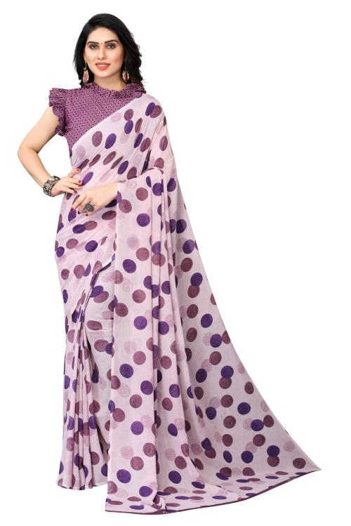 Buy SANMUKH CREATION Polka Print Daily Wear Georgette Saree (Multicolor ...