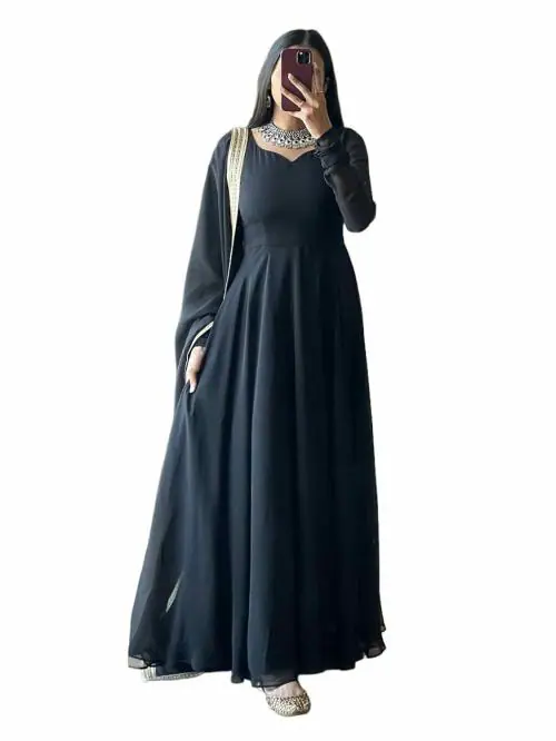 Buy NAIYAA FASHION Women's Georgette with Attractive Back Side Pattern ...