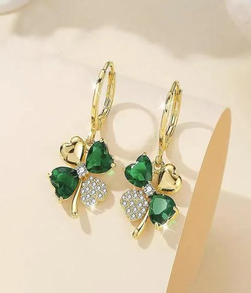 Buy DESTINY JEWEL'S Gold Plated Korean Style Heart Shape Four Leaf ...