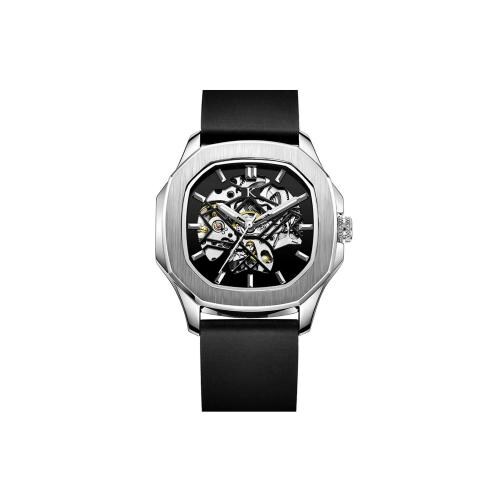 Buy Kredo Analogue Black Dial Black Strap Otus Automatic Skeleton Watch ...