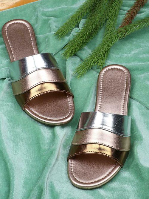 Buy Shoetopia Women Stylish Copper Flats Online at Best Prices in India ...
