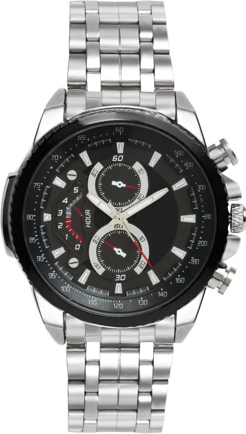 Gt Gala Time Analog Black Dial Silver Strap Watch For Men - JioMart