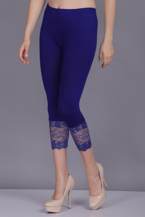 Buy Women Royal Blue Lace Capri (Pack Of 1) Online at Best Prices in ...