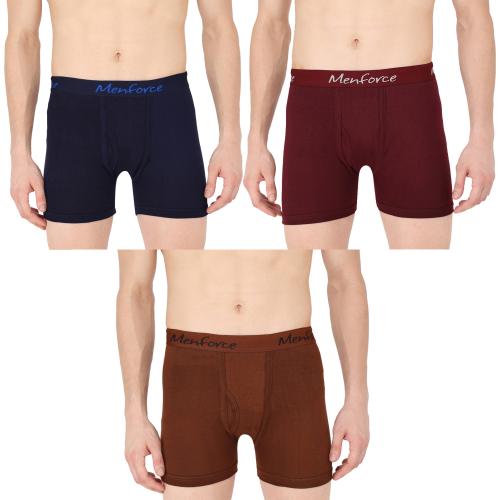 Buy MENFORCE Men's Cotton Underwear Trunks - 90cm; Pack of 3 Online at ...