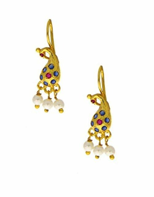 Buy Anuradha Art Jewellery Gold Plated Maharashtrian Jewellery Bugadi Blue and Pink (Women ...