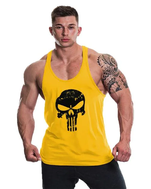 Buy THE BLAZZE Men's Yellow Cotton Tank Tops Muscle Gym Bodybuilding ...