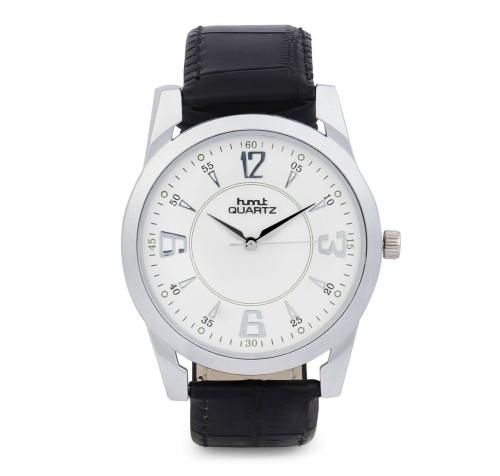 Buy HMTO White Professional Style Analog Genuine Leather Watch for Men ...