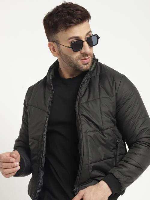 Buy ONNIT Men's Black winter wear full sleeve solid puffer Jacket. Quilted with high quailty ...