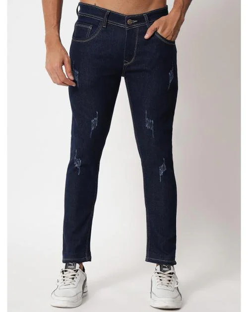 Buy PODGE Men's Slim Fit Blue Jeans Online at Best Prices in India ...