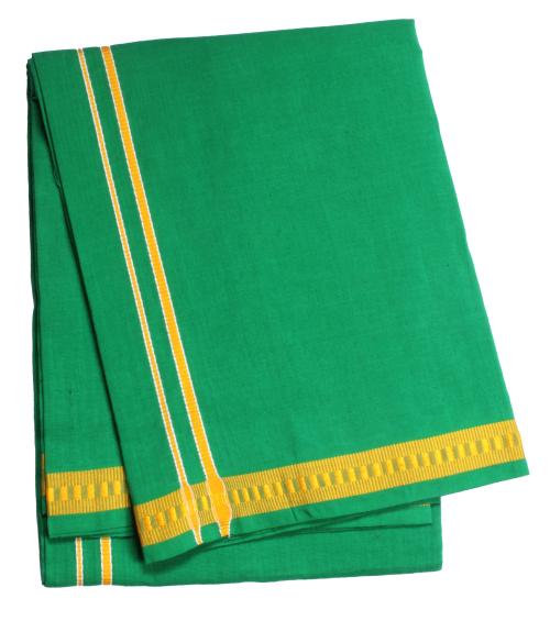 Buy Hornbill Enterprises 100% Cotton Men's Single Dhoti -2 Mtrs / Mundus/Lungi Line Border Set 1 ...