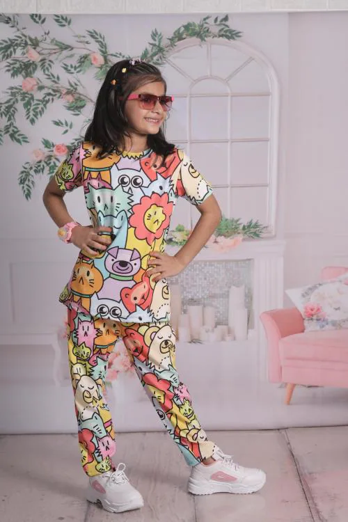 Buy Alanta Girls Casual T-shirt Pant (Multicolor) Online at Best Prices ...