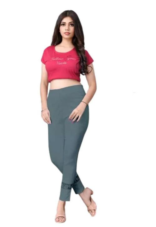 Buy Balma Women Grey Rayon Slab Lycra Elastic Waist Formal Pant Online ...