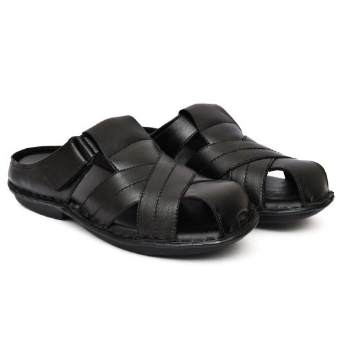 Buy Amble Genuine Leather Sandals (Black) Online at Best Prices in ...
