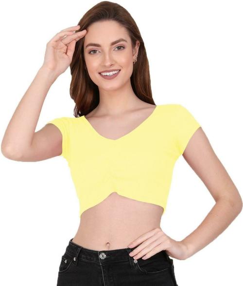 Buy The Blazze Women Light Yellow Cotton Blend Blouse, XXL Online at ...