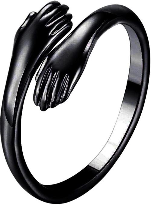 Buy The Key House Black Stainless Steel Adjustable Hug Ring Give Me A ...