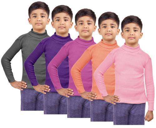 Buy IndiWeaves Boys Wool Warm High Neck Skivvy for Winter (Pack of 5 ...