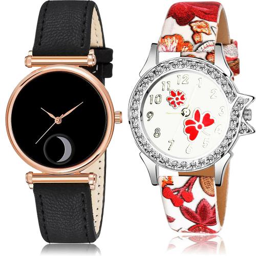Buy NEUTRON Best Formal Casual Royal And Flower Dimond Black And Red Colour Analog Genuine ...