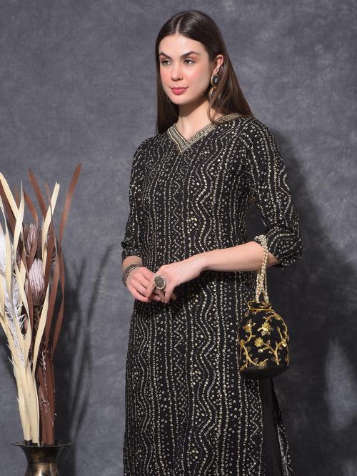 Buy Mamoose Women's BLACK Colour Kurti Online at Best Prices in India ...
