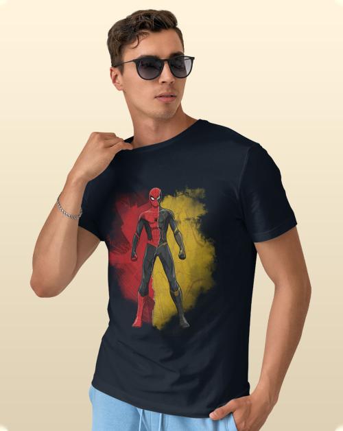 Buy Macmerise Peter Black and Gold Navy Blue T-shirt for Mens Online at Best Prices in India ...