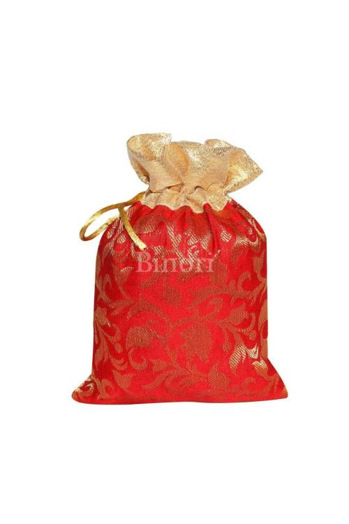 Buy Binori Red Rajasthani Style Royal Clutch Silk Potli Pack of 35 ...