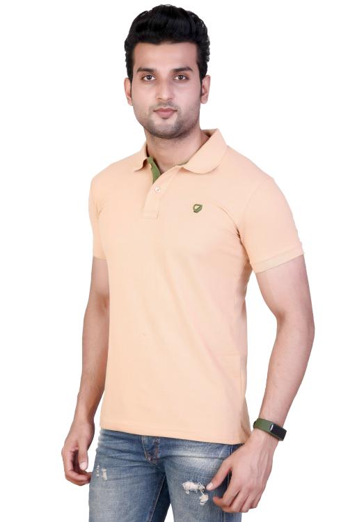 Buy Jace & Declan Men's Solid Regular Fit Polo Neck T-Shirt (Copper ...