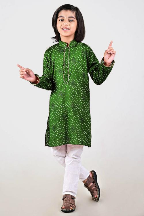 Buy Vesham Boys Green Printed Pure Cotton Single Ethnic Sets Online at ...