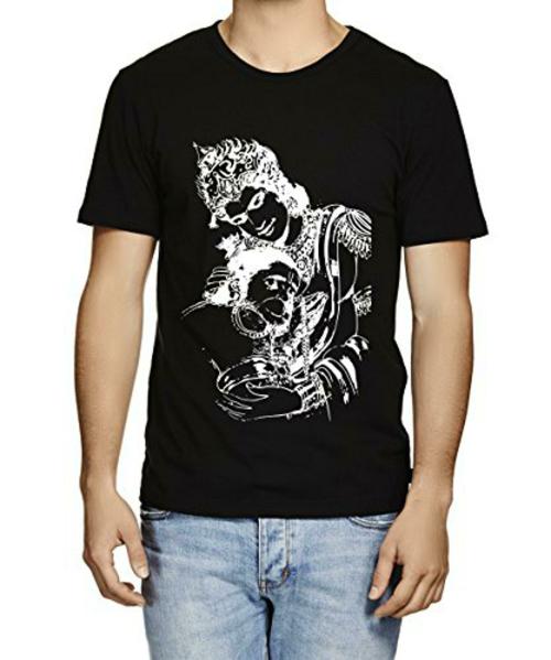 Buy Caseria Men Black Bhakti Lord Ram Printed Graphic Cotton T-Shirt (S ...