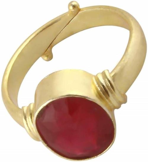 Buy Chopra Gems & Jewellery Gold Plated Brass Ruby Manik Ring (Men and Women) - 14 Online at ...