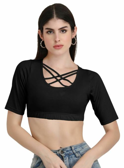 Buy AD2CART A4245 Women Chest DoubleNeck Elbow Sleeve Stylish Crop Top ...